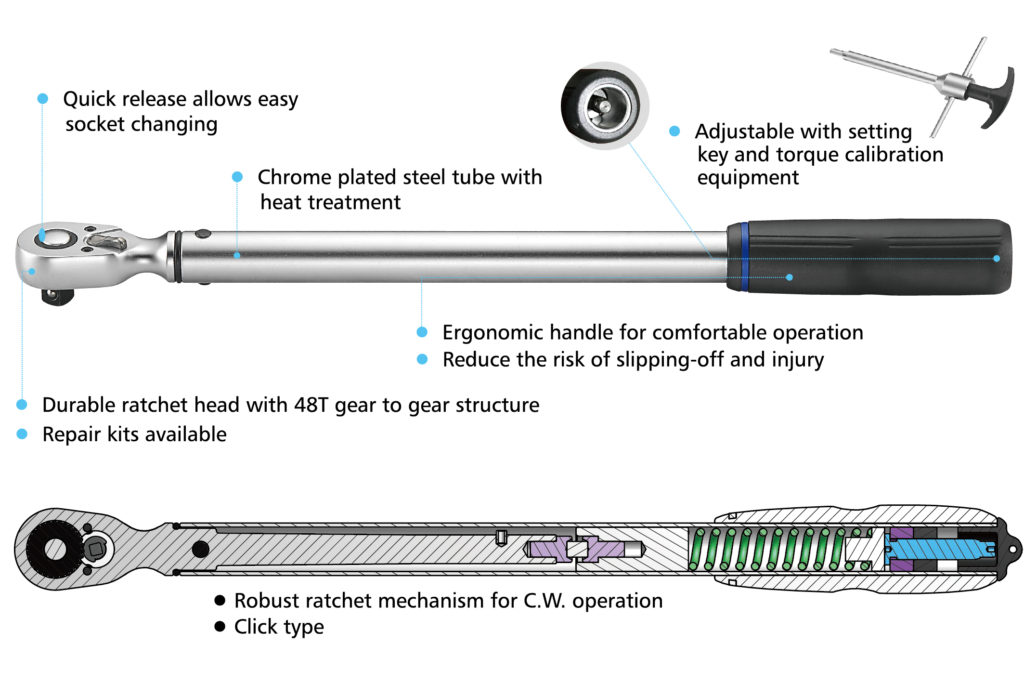 14x18mm Standard Preset Torque Wrench 40-420 N·m – William Tools
