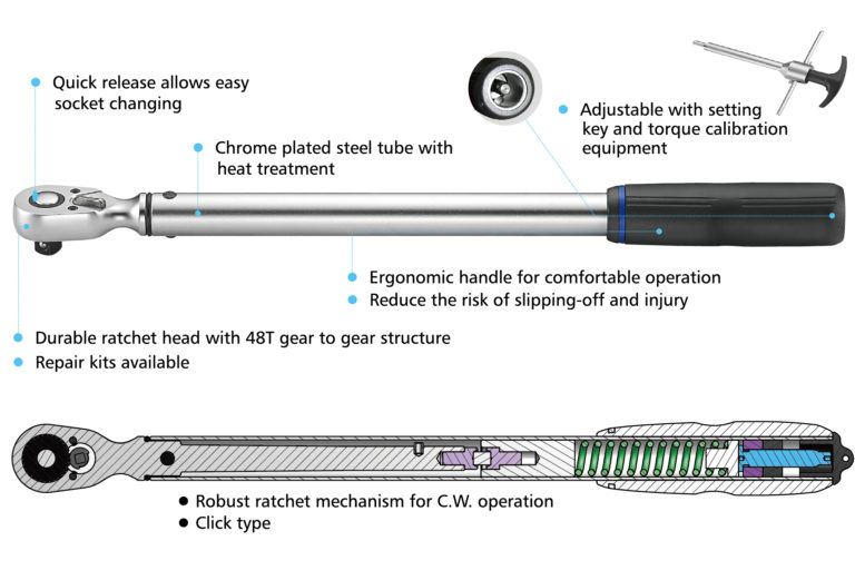 14x18mm Standard Preset Torque Wrench 40-420 N·m – William Tools